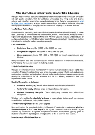 Why Study Abroad in Malaysia for an Affordable Education.pdf