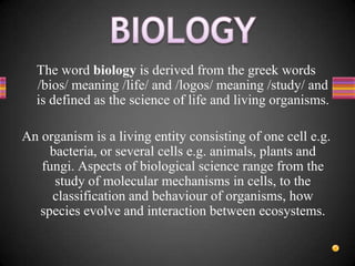 Why study bio | PPT