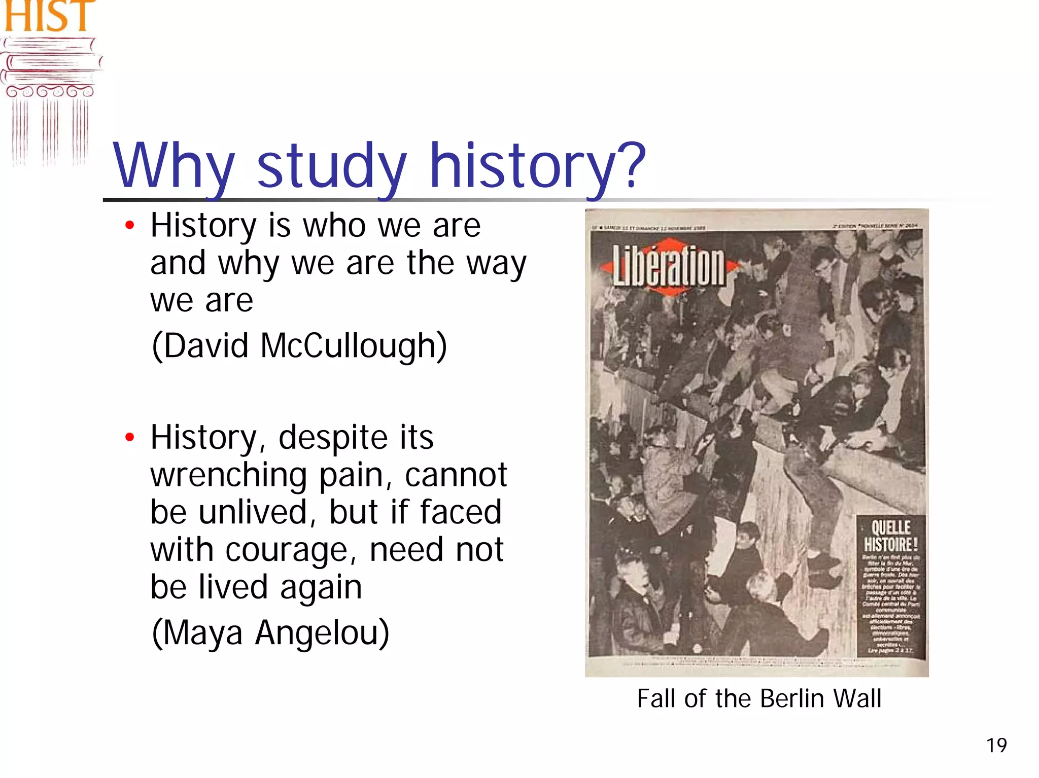 Why study history ppt | PDF