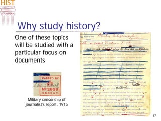 Why study history ppt | PDF