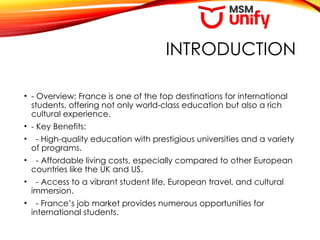 Top Reasons to Study in France Why Choose France for Your Education? | PPTX