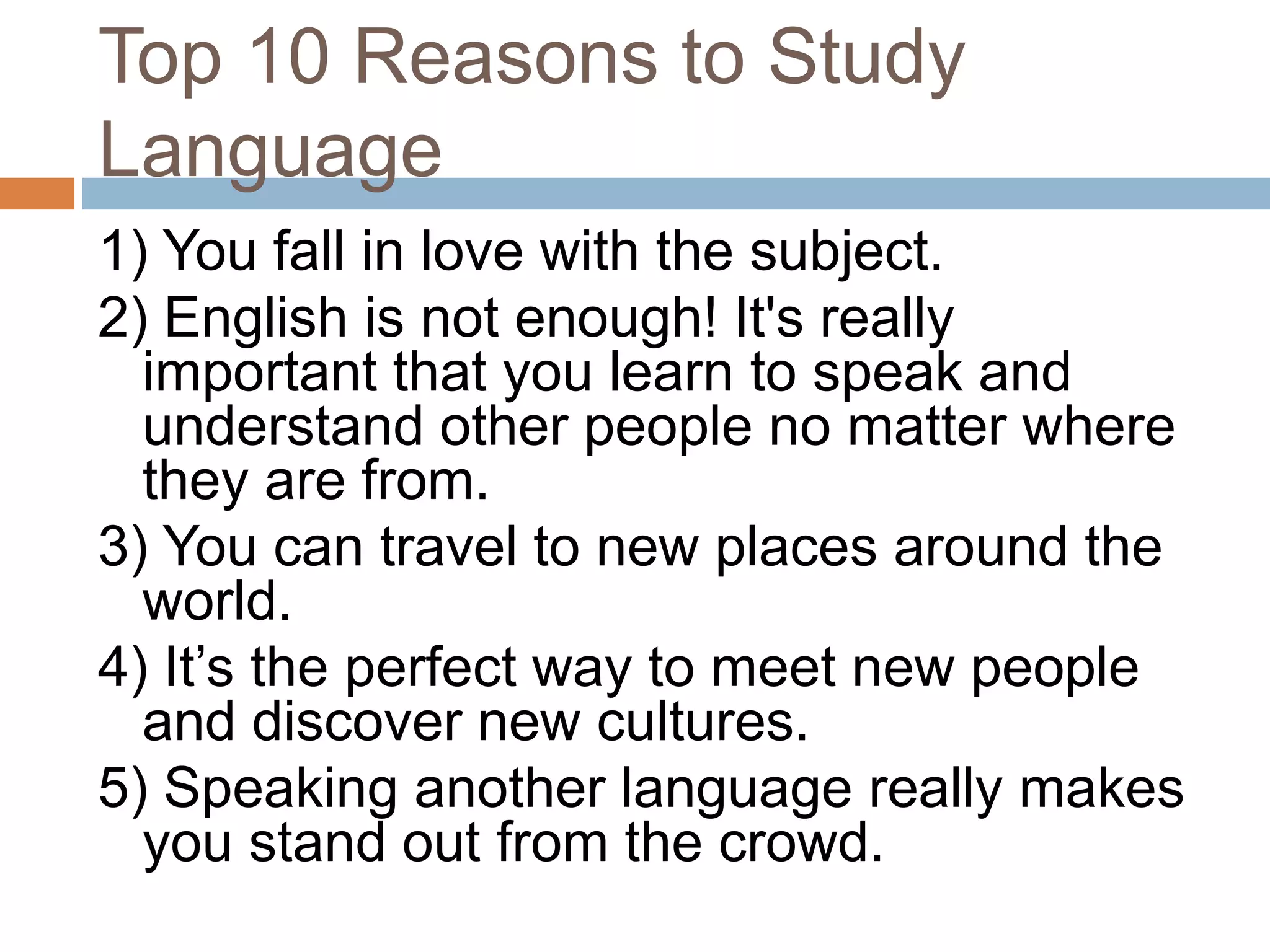 Why study language ? | PPTX