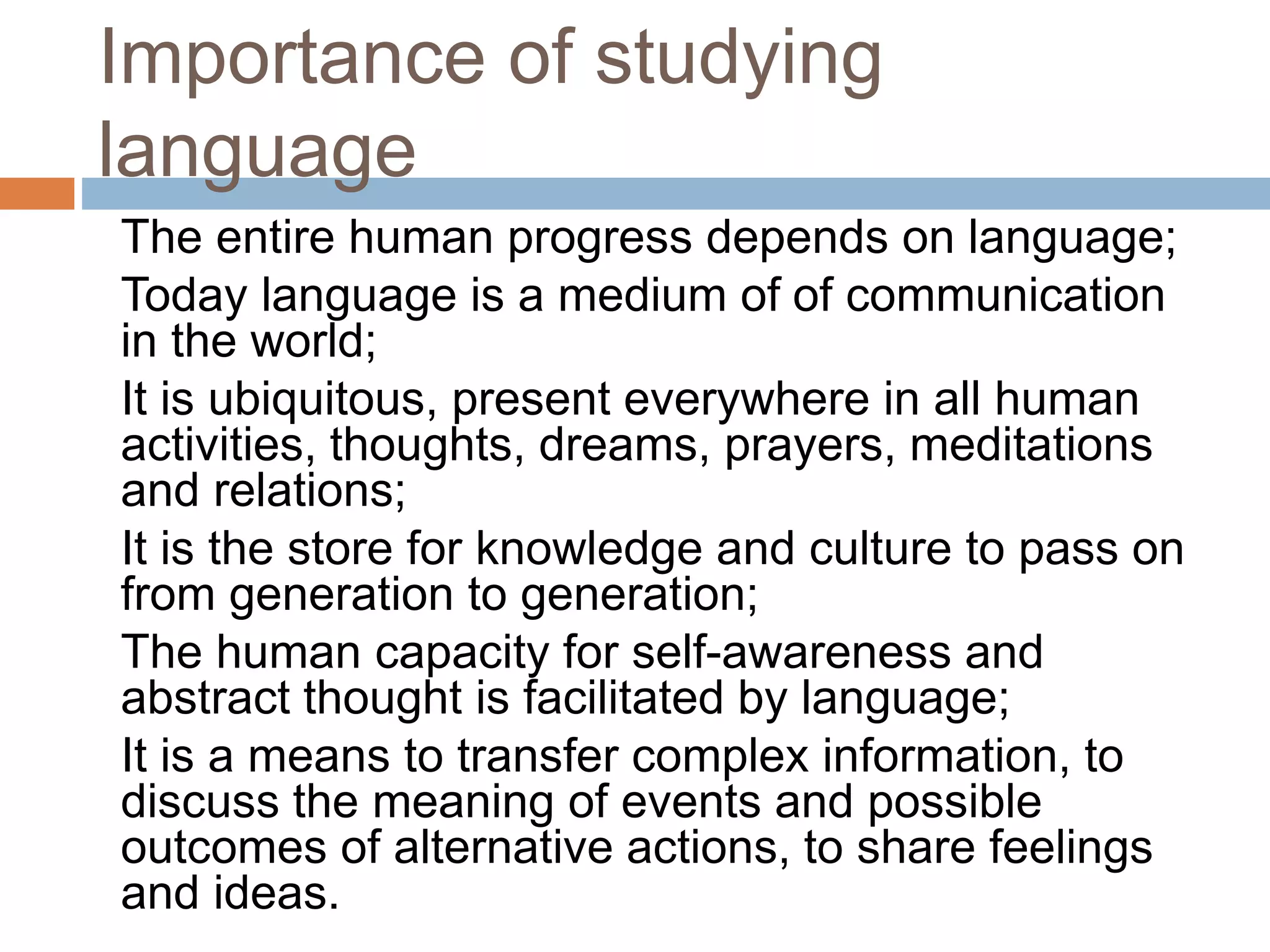 Why study language ? | PPTX