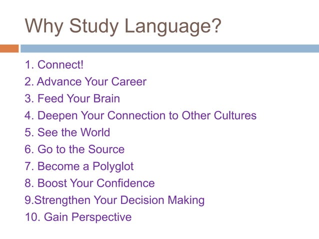 Why study language ? | PPTX