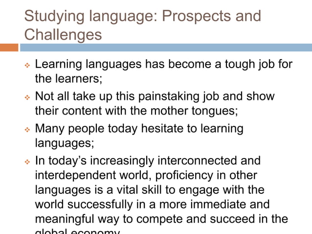 Why study language ? | PPTX