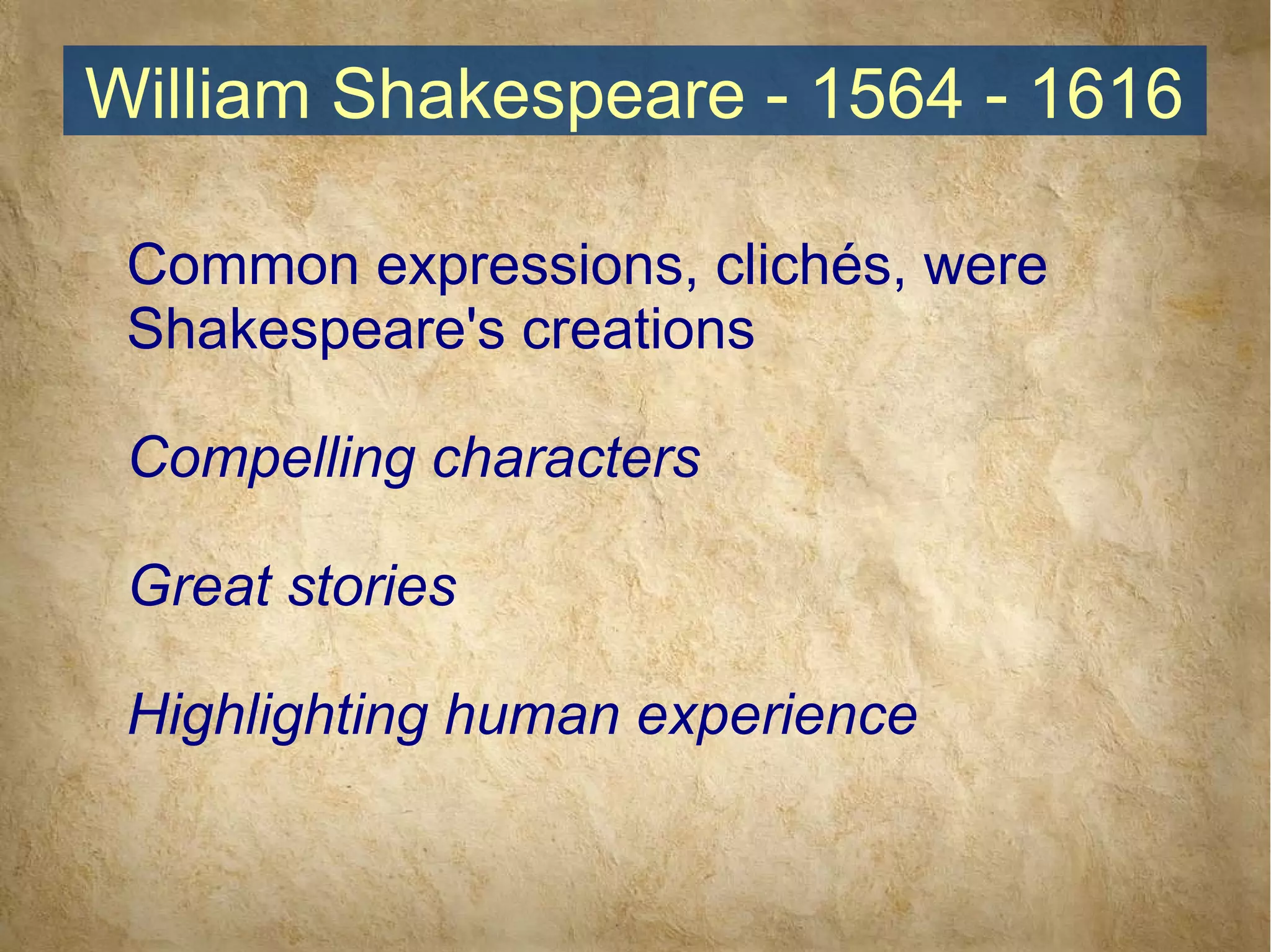 Why study Shakespeare? | PPT