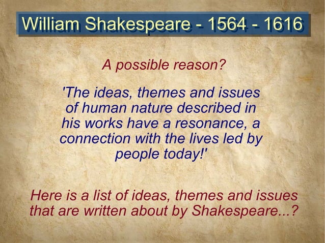 Why study Shakespeare? | PPT