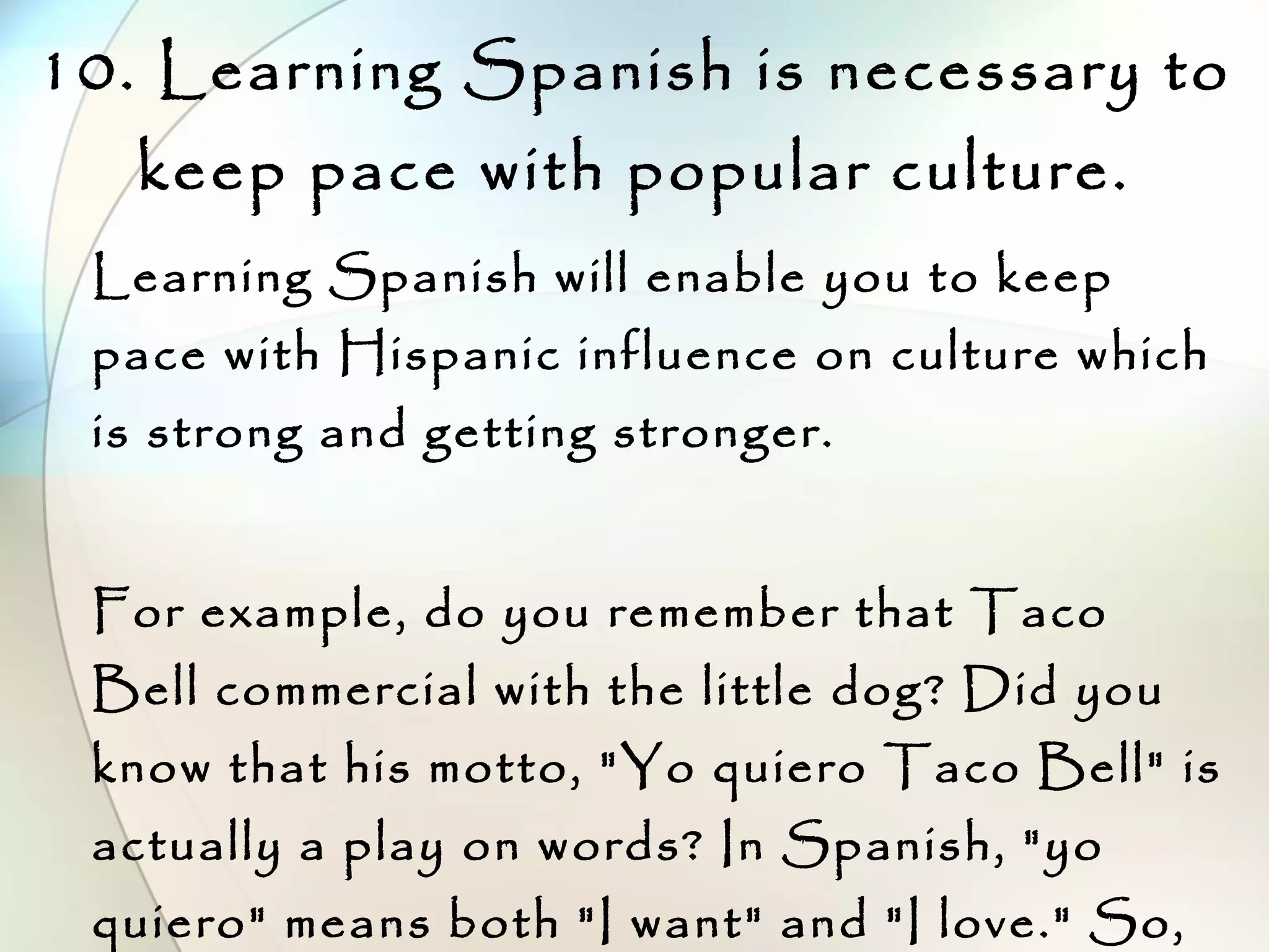Why study spanish | PPT