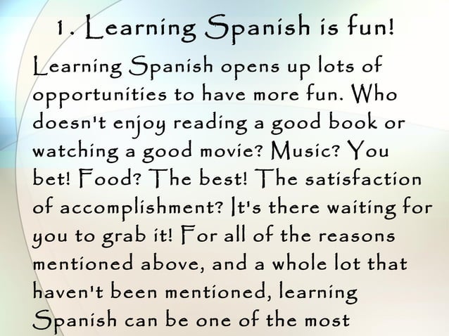 Why study spanish | PPT