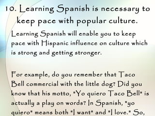 Why study spanish | PPT