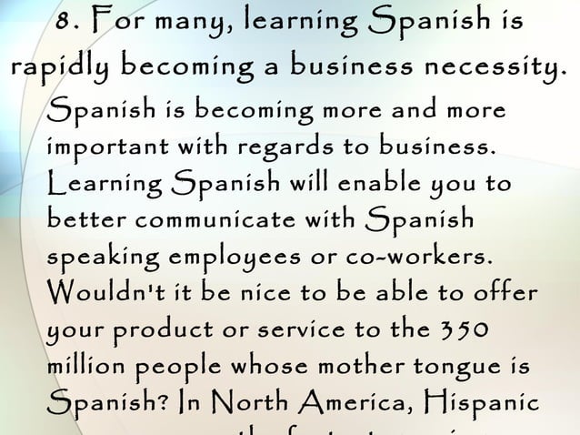 Why study spanish | PPT