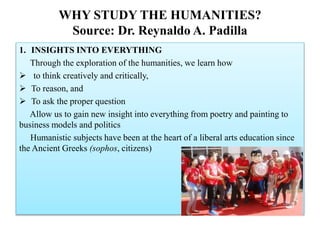 Why study the humanities | PPTX