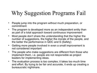 Why suggestion programs fail | PPT