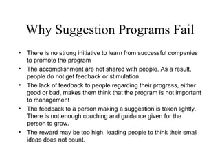 Why suggestion programs fail | PPT