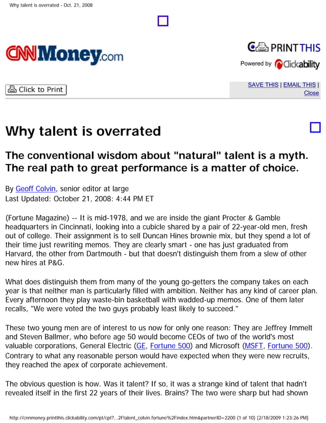 Why talent is_overrated_-_oct__21__2008 | PDF