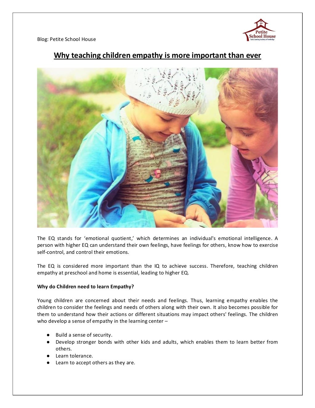 Why teaching children empathy is more important than ever | PDF