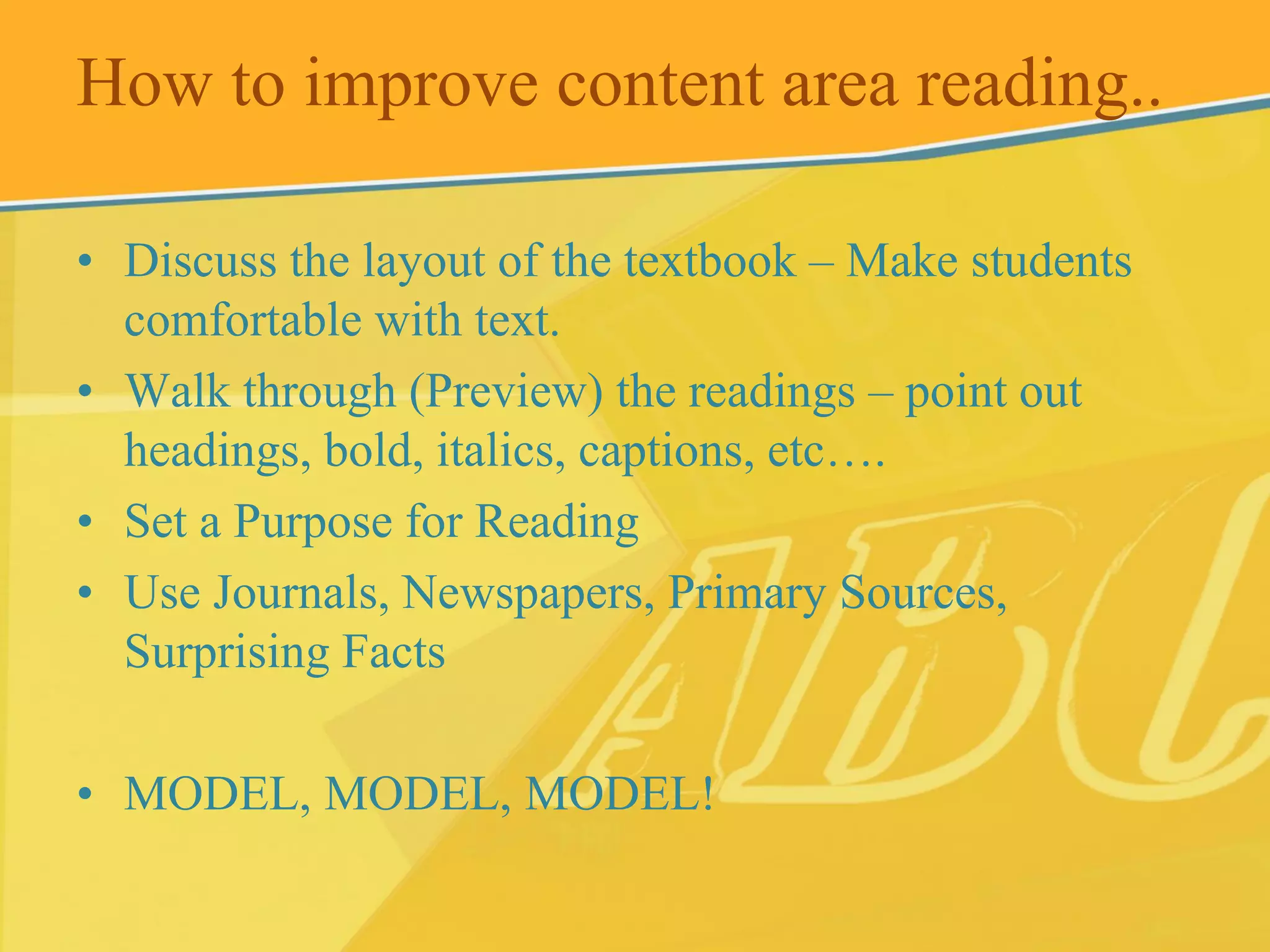 Why teach reading in the content areas | PDF
