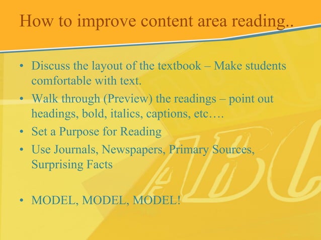 Why teach reading in the content areas | PDF
