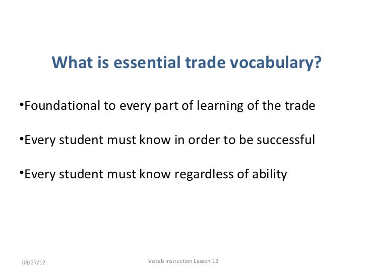 Why teach trade vocab1 b