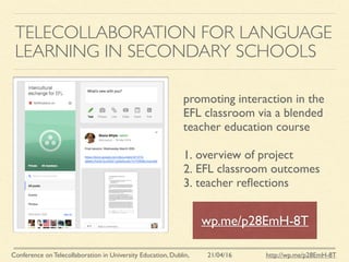 Telecollaboration for language learning in secondary schools | PDF