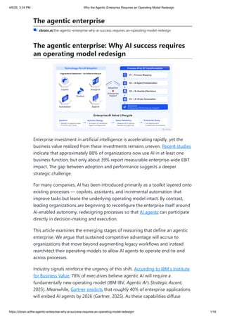 The Agentic Enterprise: Redesigning Operating Models for AI Success | PDF