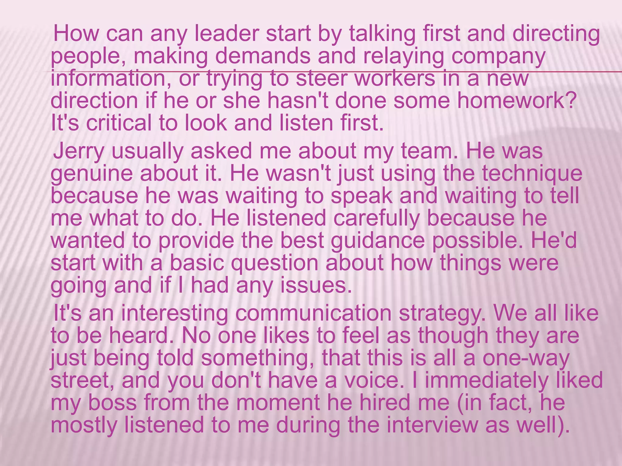 Why the best leaders always listen first | PPTX