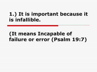 Why the bible is important | PPT
