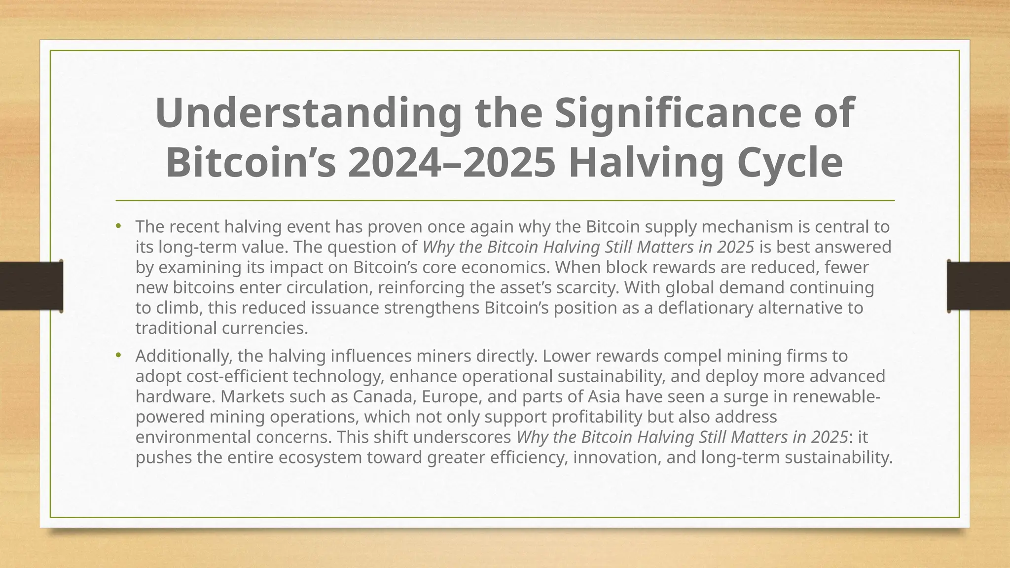 Why the Bitcoin Halving Still Matters in 2025 and Why Bitcoin ...