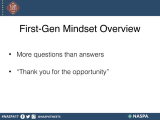 Why the First-Gen Mindset is Crucial to Student Retention | PDF