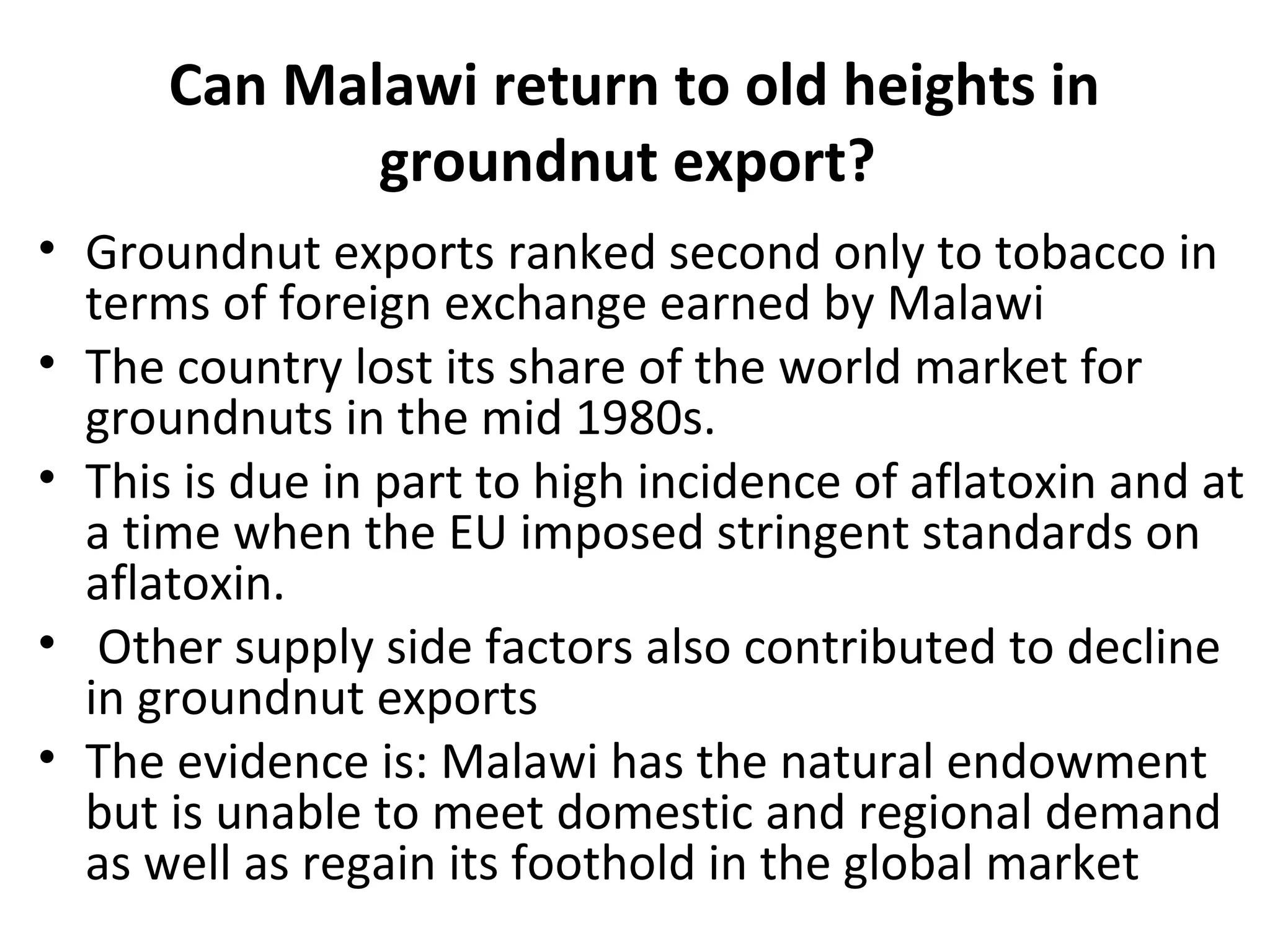Why the groundnut value chain in malawi | PPT