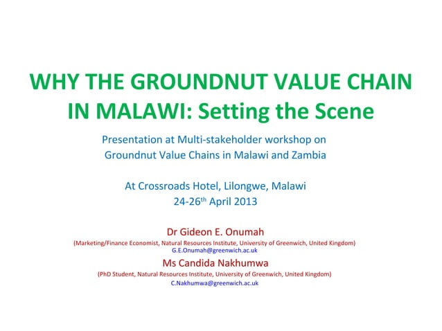 Why the groundnut value chain in malawi | PPT