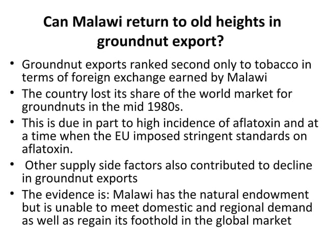Why the groundnut value chain in malawi | PPT
