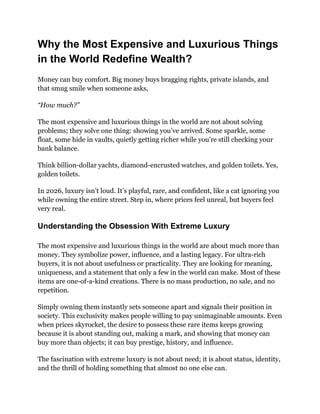 Why the Most Expensive and Luxurious Things in the World Redefine ...