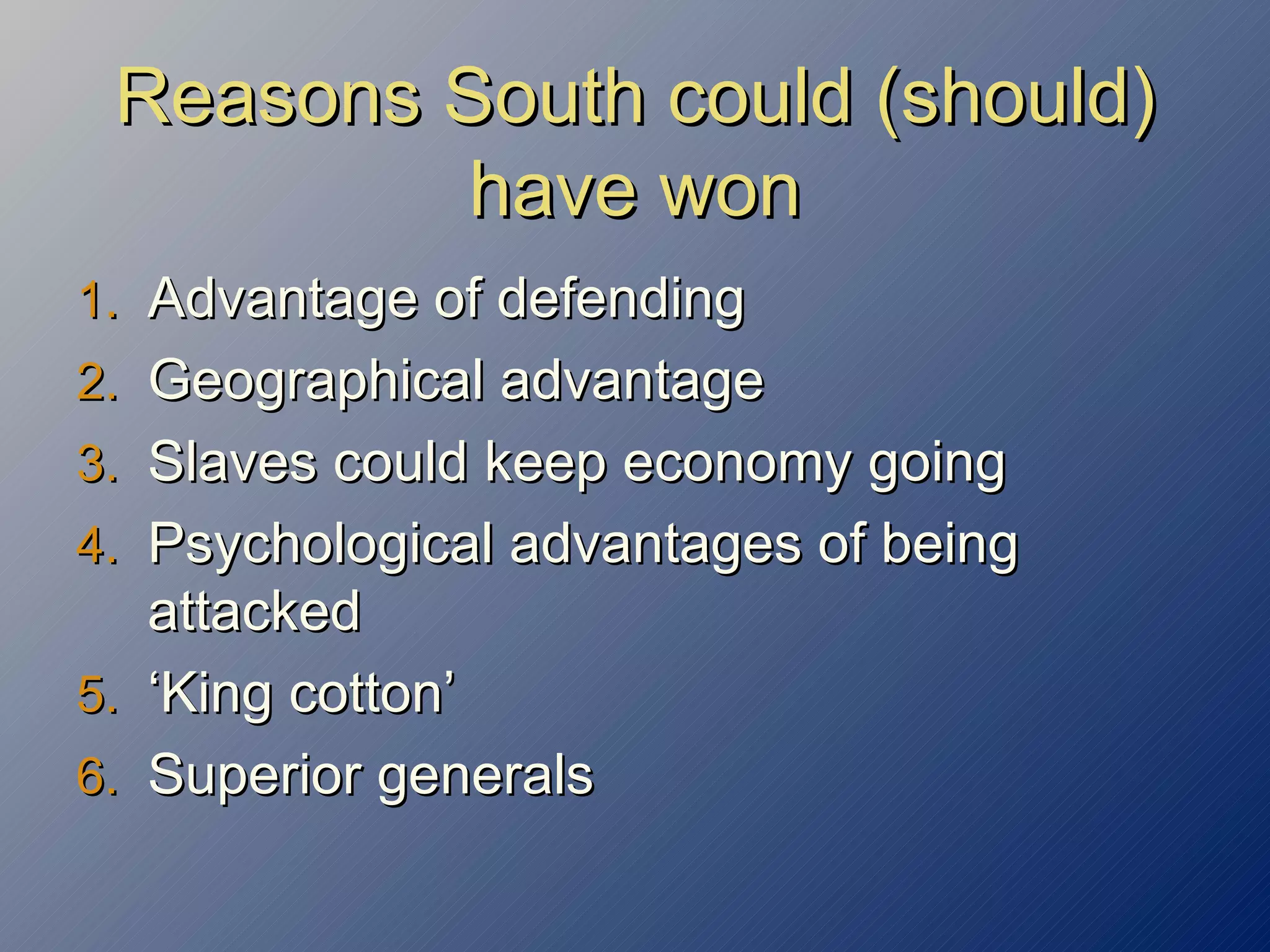 Why the North won the US Civil War (using infographics) | PPT