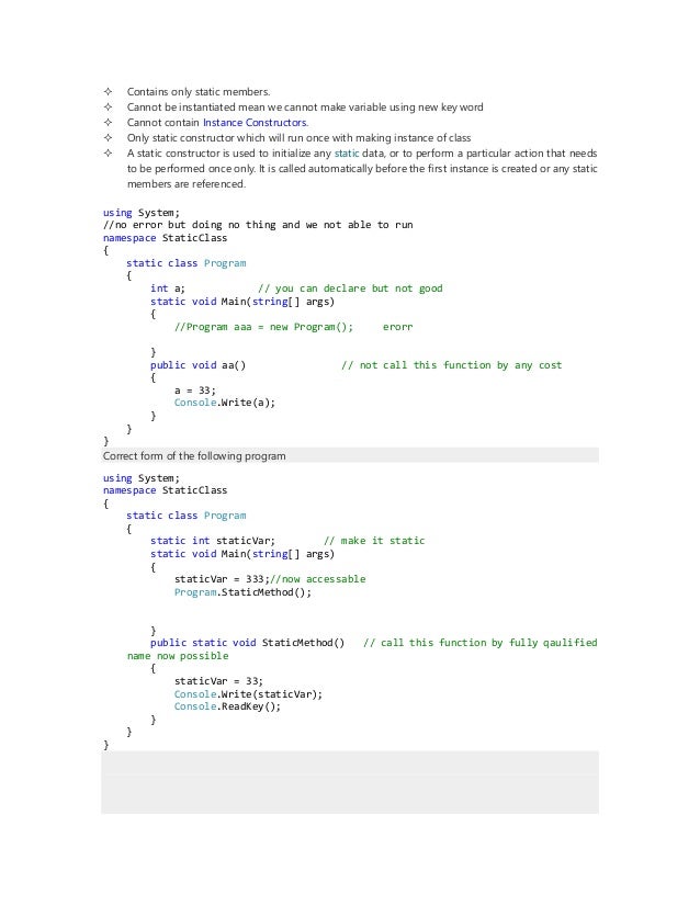 Named Argument Static Class Parameter Less Constructor In C