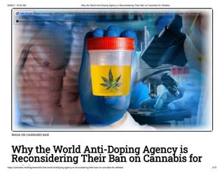 The World Anti-Doping Agency May Allow Marijuana for Athletes | PDF ...