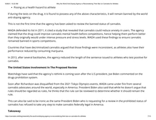 The World Anti-Doping Agency May Allow Marijuana for Athletes | PDF ...