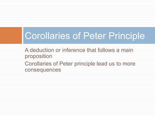 Why Things Go Wrong: Peter principle | PPTX