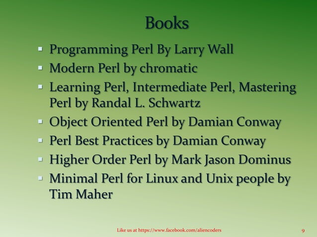Minimal reason to learn Perl | PPT