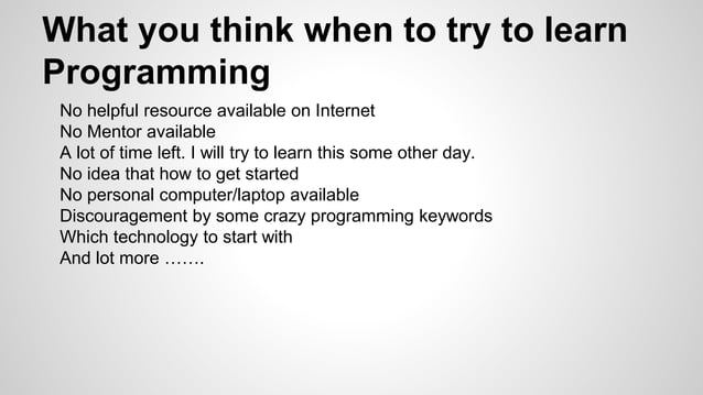 Why to learn programming | PPT