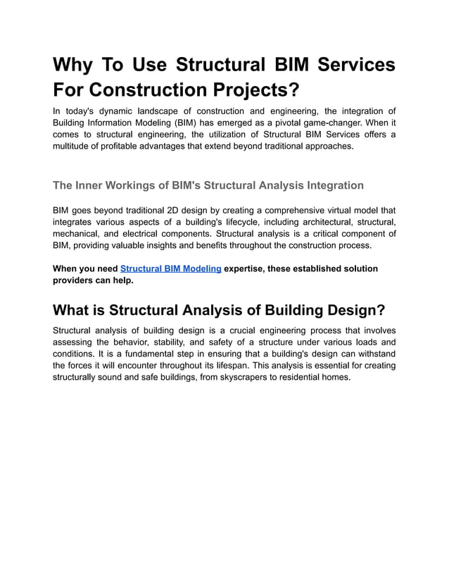 Why To Use Structural BIM Services For Construction Projects.pdf