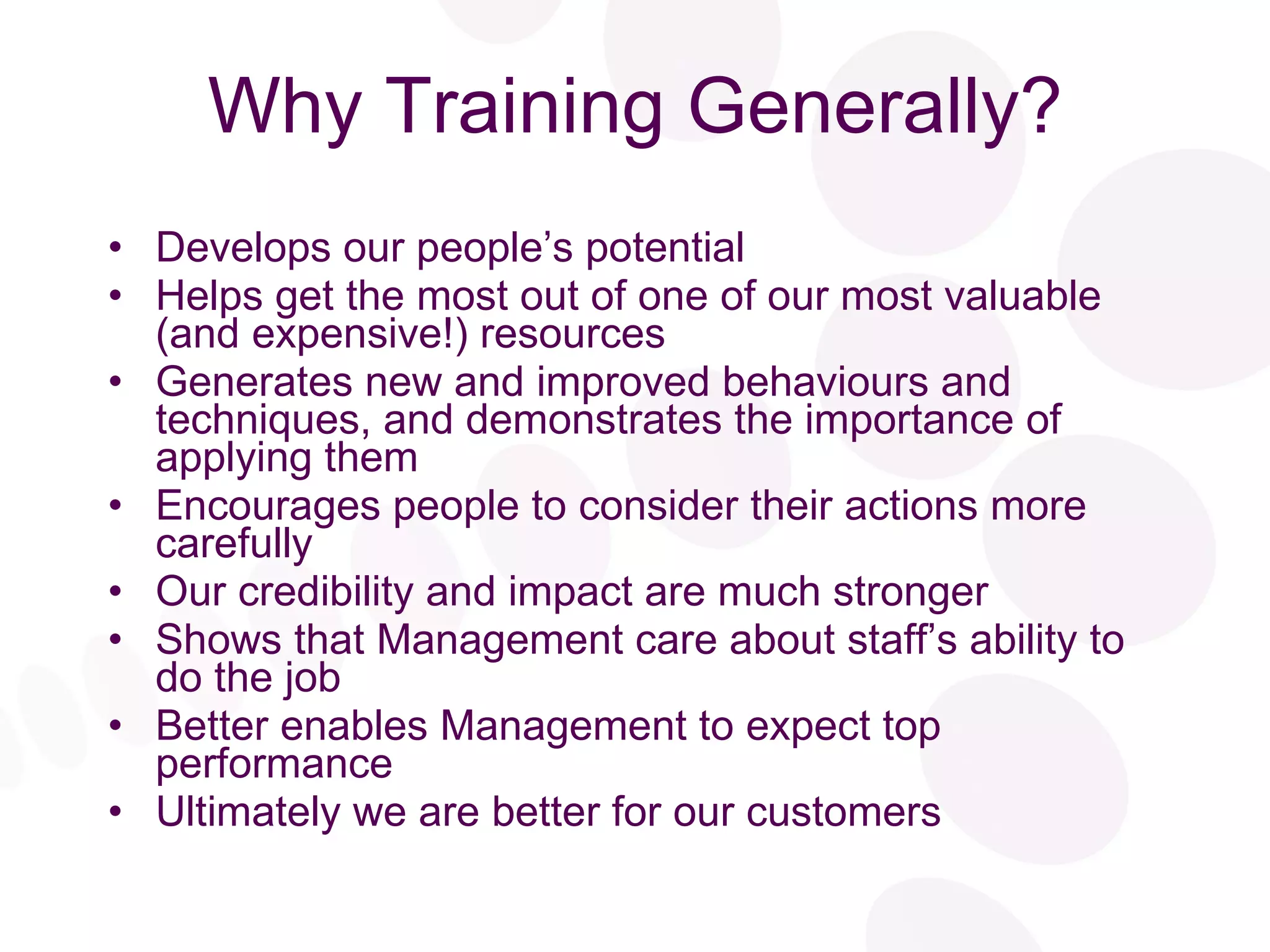 Why training is important | PPS