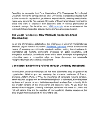 Unlocking Academic Success: The Crucial Role of University Transcripts ...