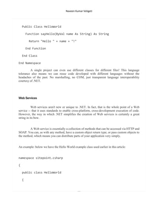 Why use .net by naveen kumar veligeti | PDF