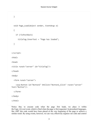 Why use .net by naveen kumar veligeti | DOCX | Web Development | Internet