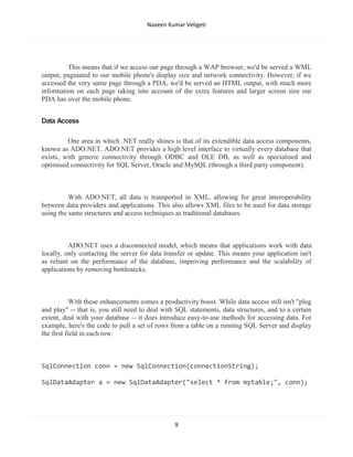 Why use .net by naveen kumar veligeti | DOCX | Web Development | Internet