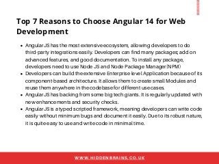 Why Use Angular 14 for Web Development in 2022 | PPT