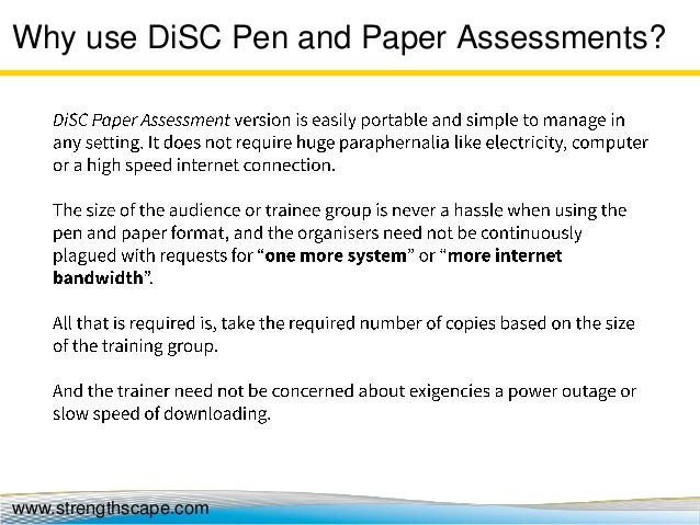 Why use DiSC Paper Assessments?