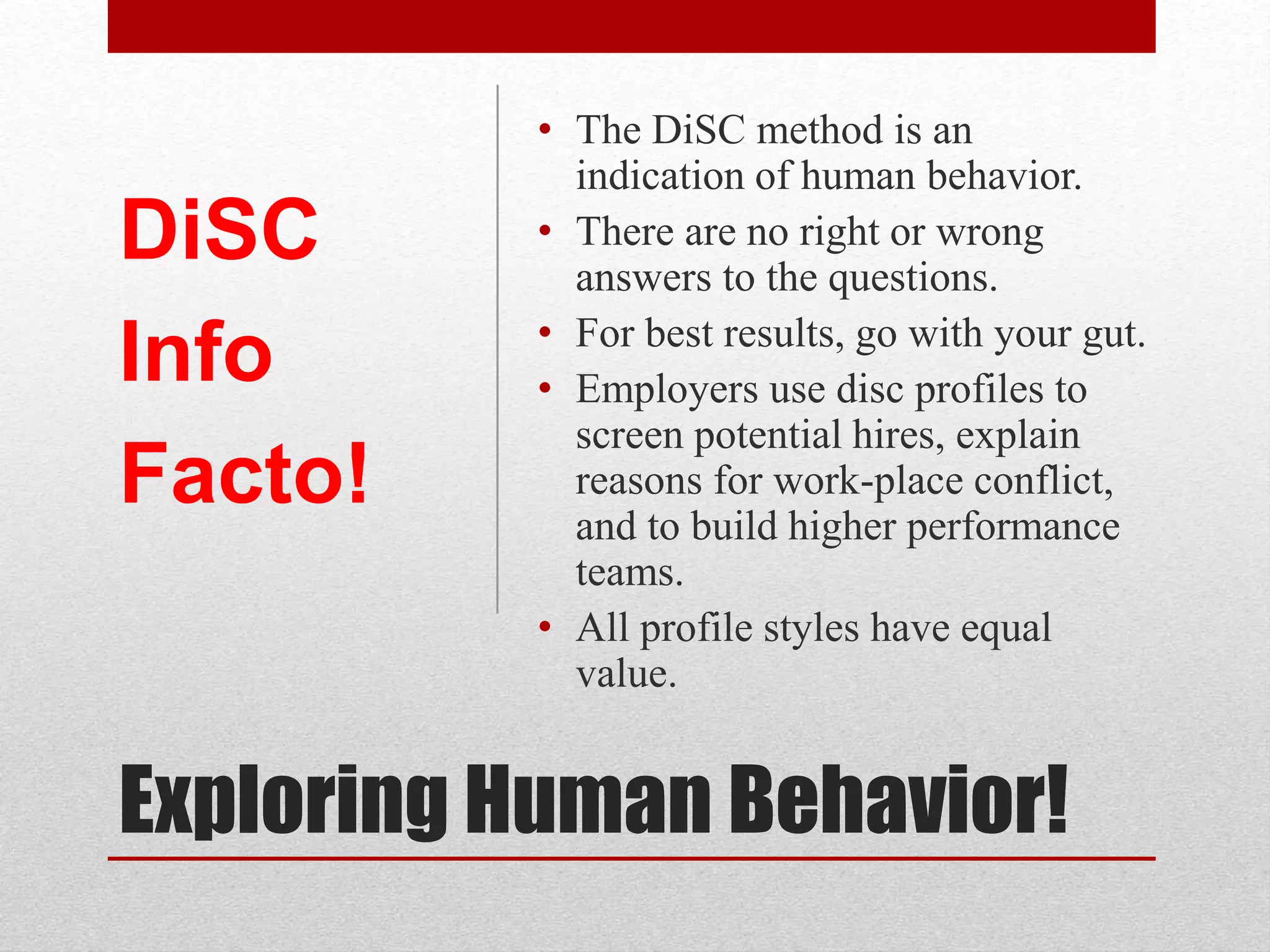 DiSC Profile Introduction - Why Use DiSC Communication Profiling? | PPTX