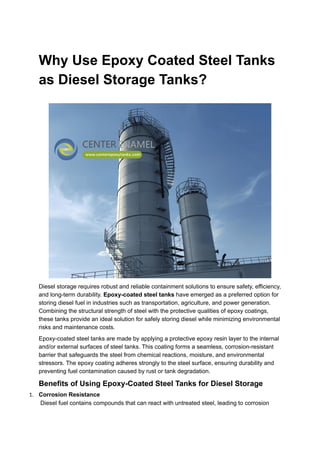 Why Use Epoxy Coated Steel Tanks as Diesel Storage Tanks_.docx